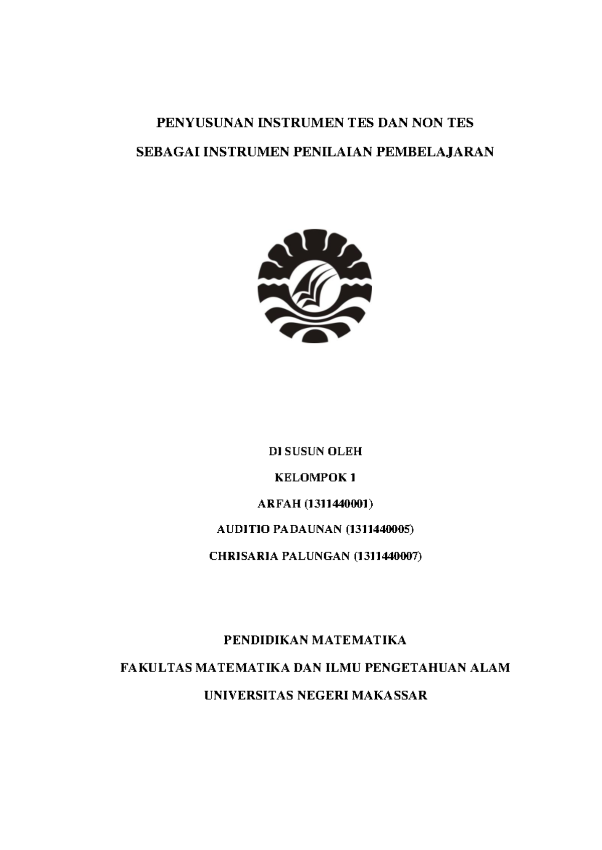 Penyusunan Instrumen Tes dan Non Tes sebagai Penilaian Pembelajaran ...