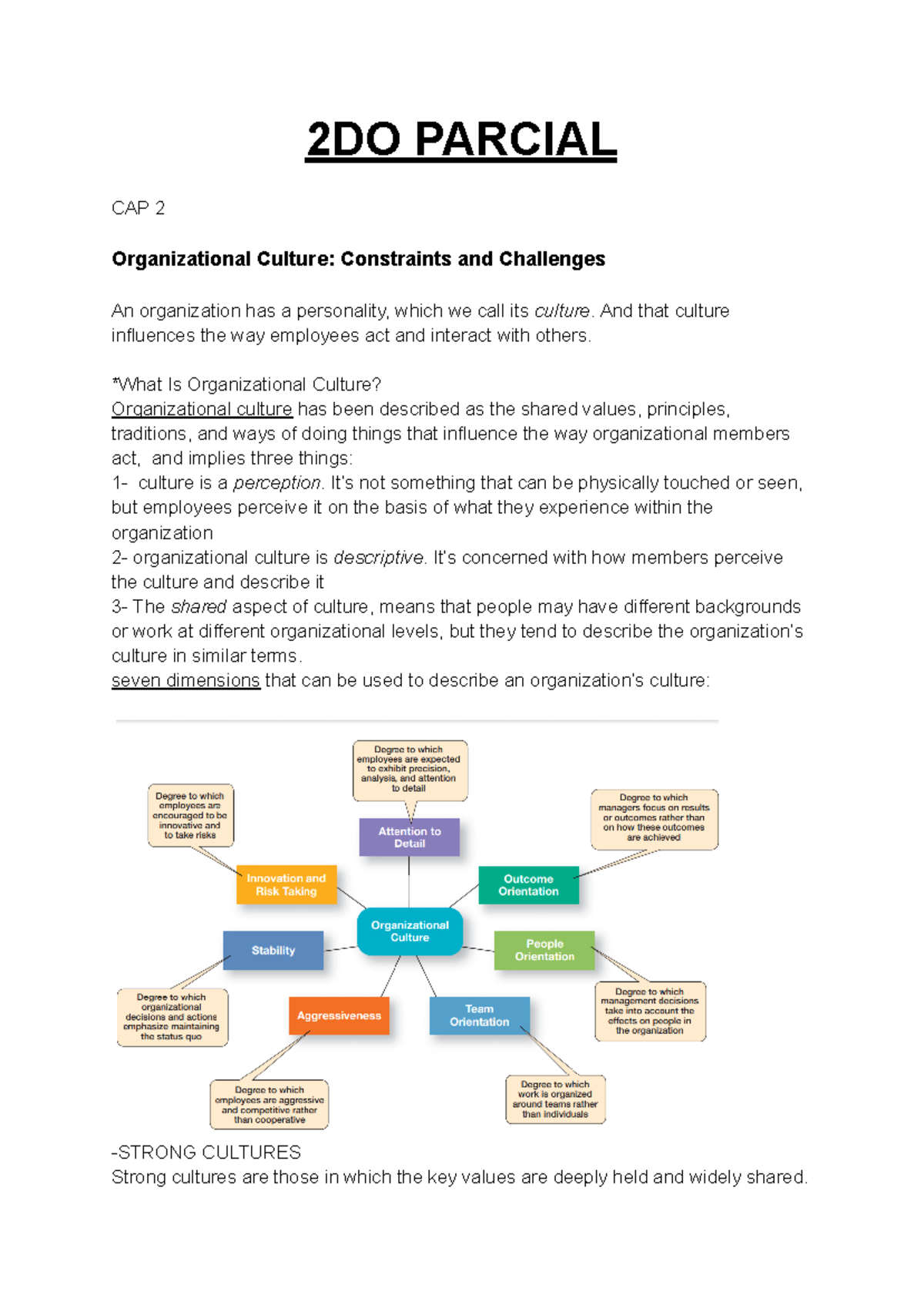 Business Management 2DO PARCIAL: Org Culture & Structure Insights - Studocu
