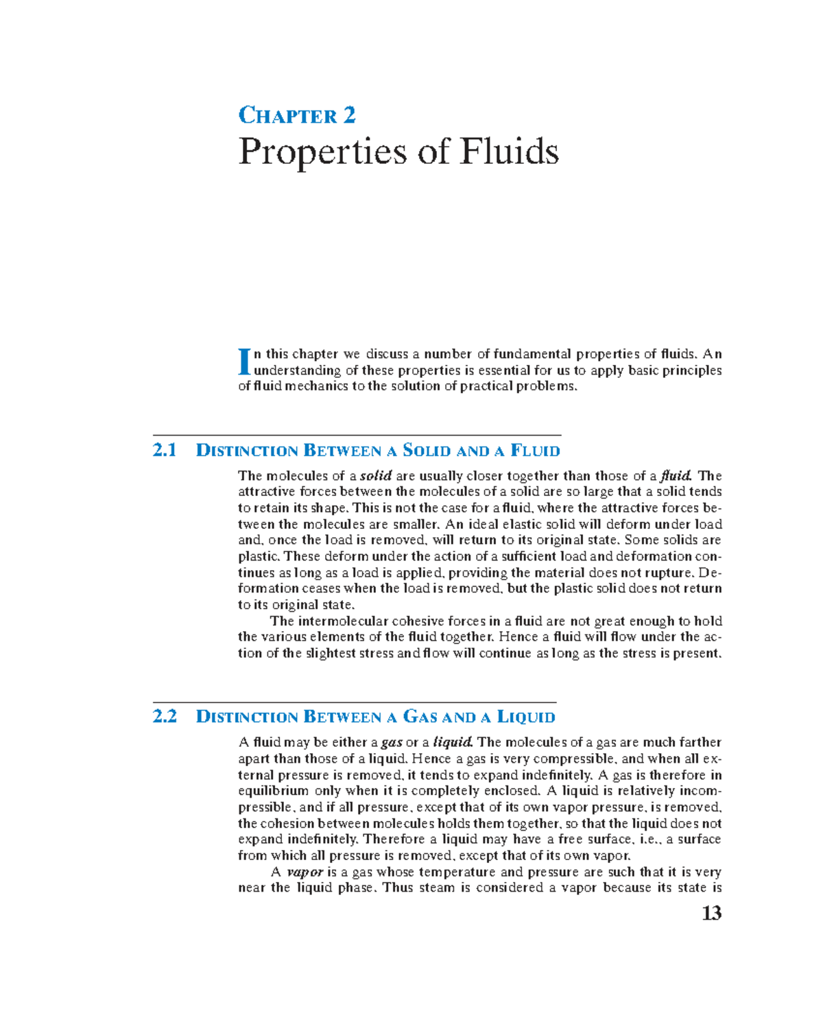 Properties of Fluids - ME 323: Chapter 2 Overview and Key Concepts ...