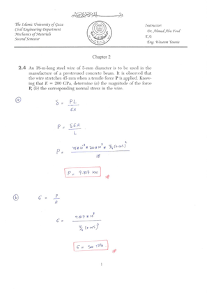 Mechanics of materials 7th edition beer johnson chapter 1 ...