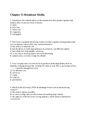 Chap012 2 - M/C and answers - Chapter 12 Marketing Communications True ...