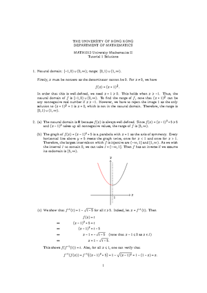 Math1013 - HKU - Studocu
