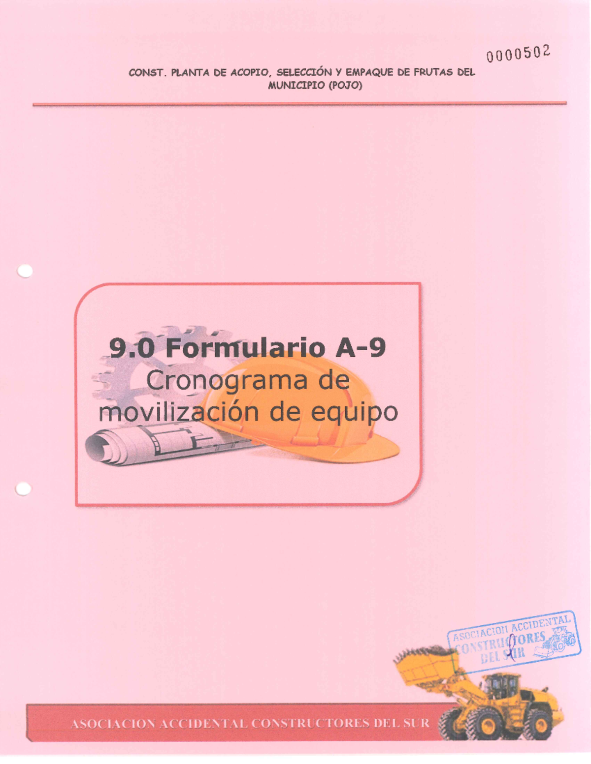 9.- Form. A-9 Cronograma de movilización de equipo - Ingeniería ...