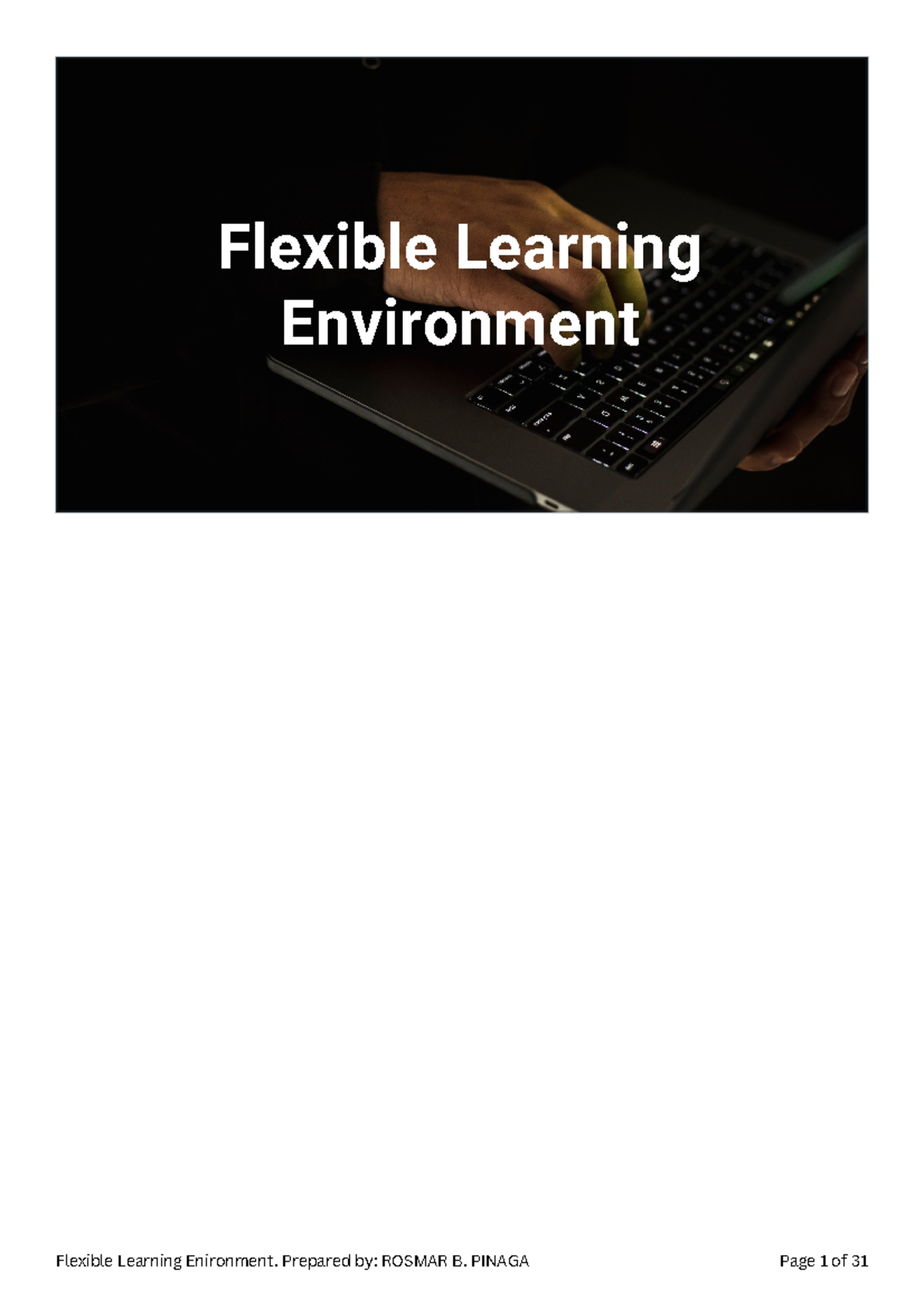 Flexible-Learning-Enironment - Flexible Learning Environment LESSON 1 ...
