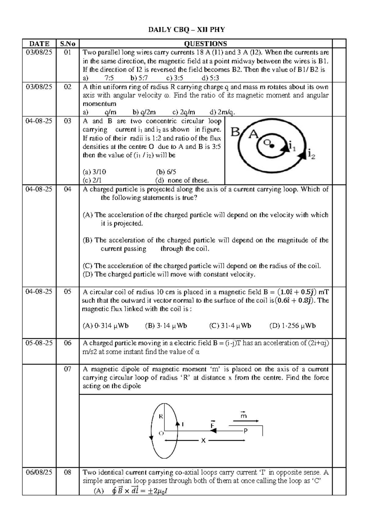 DAILY CBQ XII PHY COM Final Exam Questions and Solutions - Studocu