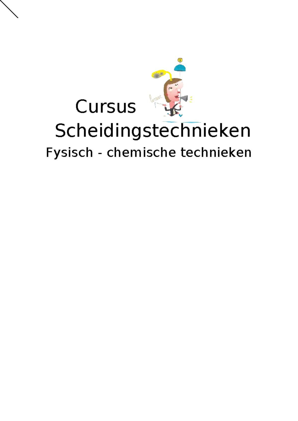 Cursus Fysisch Chemische Scheidingstechnieken 2023-2024: Extractie en ...