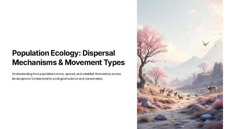 Population Ecology (BIO 101): Dispersal Mechanisms & Movement Types ...