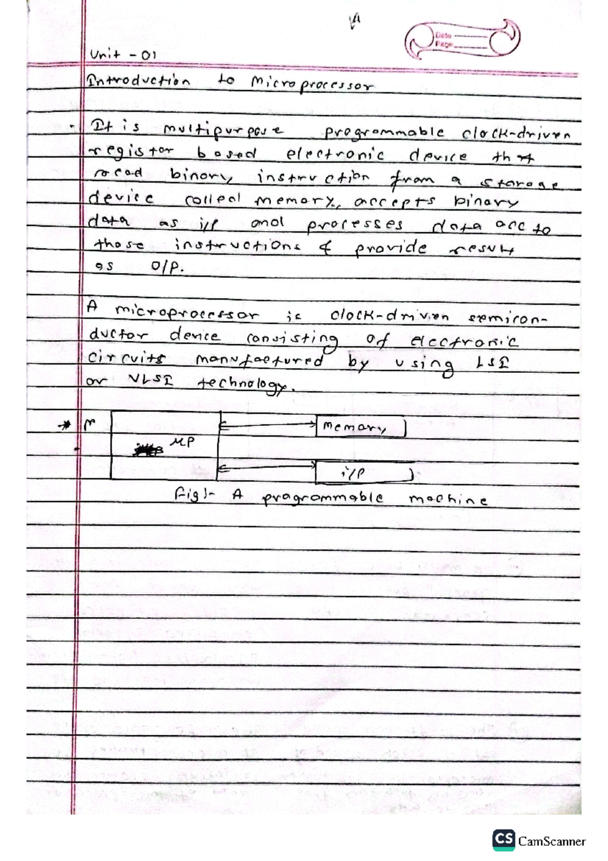 Malp - notes.not complete - 15 Date Page Unit 01 Introduction to Micro ...