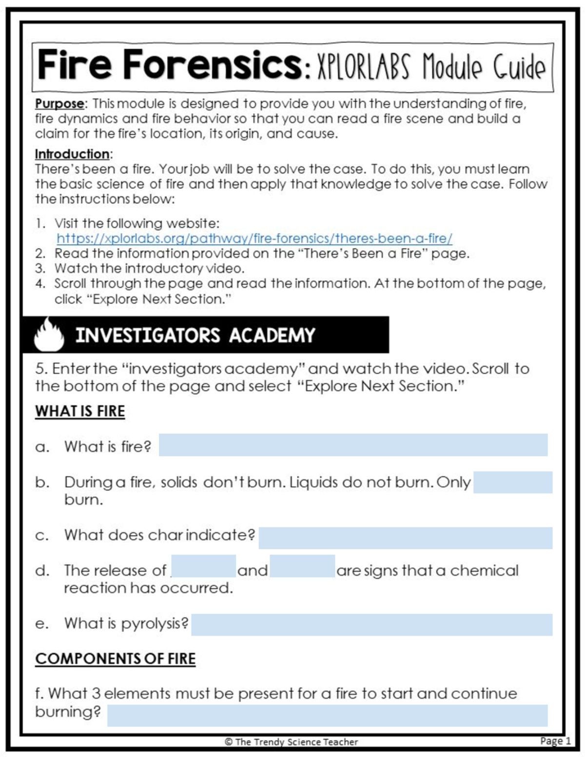 Fire Forensics Virtual Lab - Fire Forensics: XPLORLABS Module Guide ...