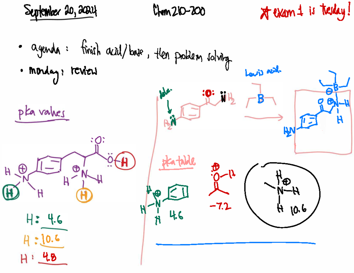 092024 - Lecture 11 - Exam 1 Study Guide on Acid-Base Concepts - Studocu