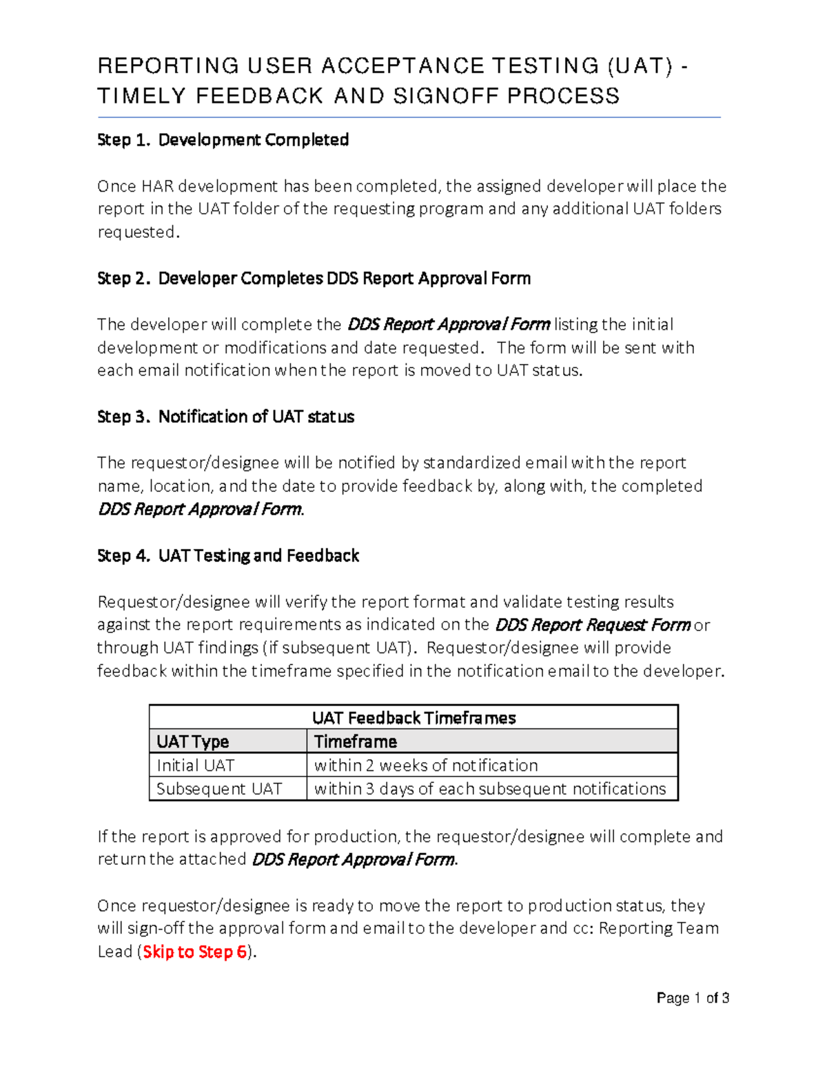 Reporting UAT Timely Feedback Process: Steps for Signoff and Approval ...