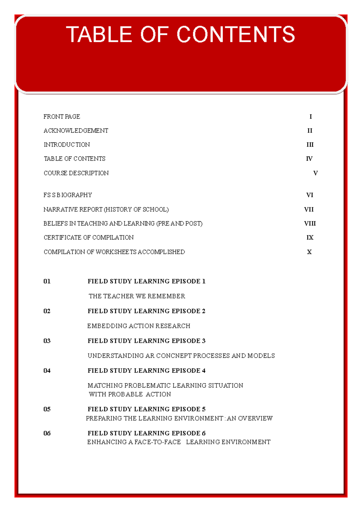 FS2 Table Contents - TRY THIS HOPE CAN HELP - FRONT PAGE I ...