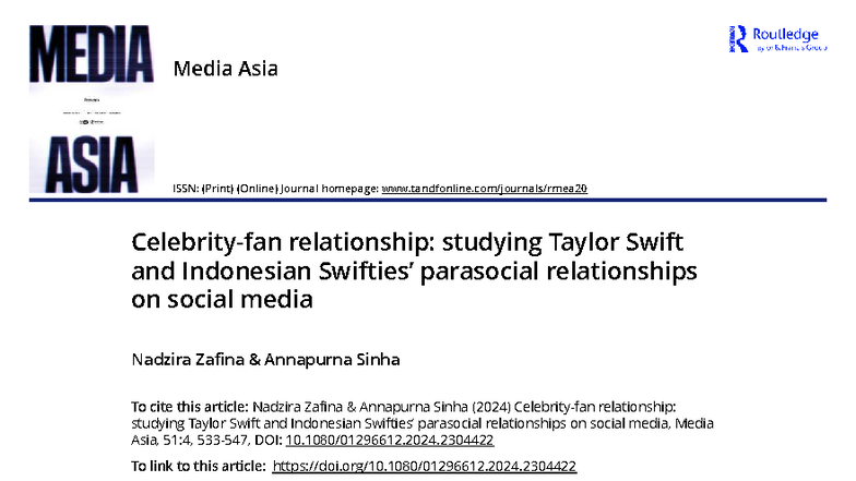 Celebrity-Fan Relationships: Taylor Swift & Indonesian Swifties ...
