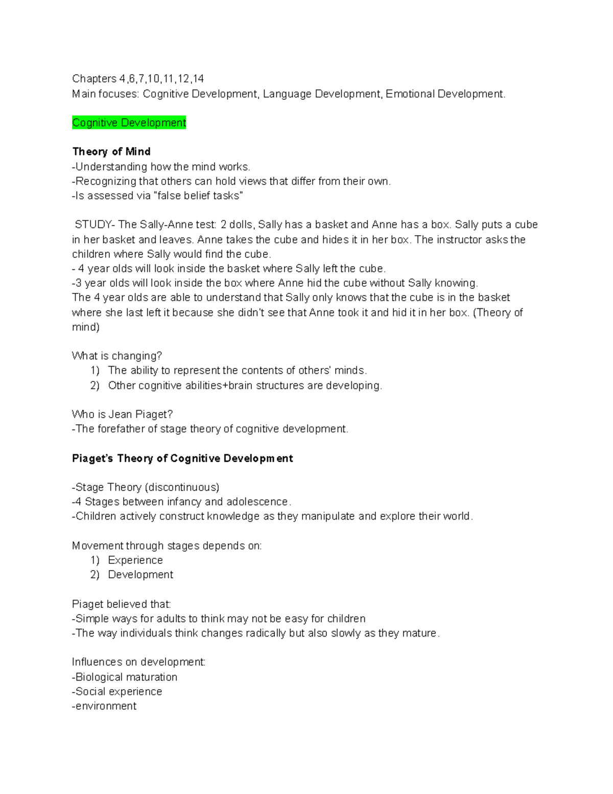 Cognitive Development Overview: Insights from Piaget's Theory ...