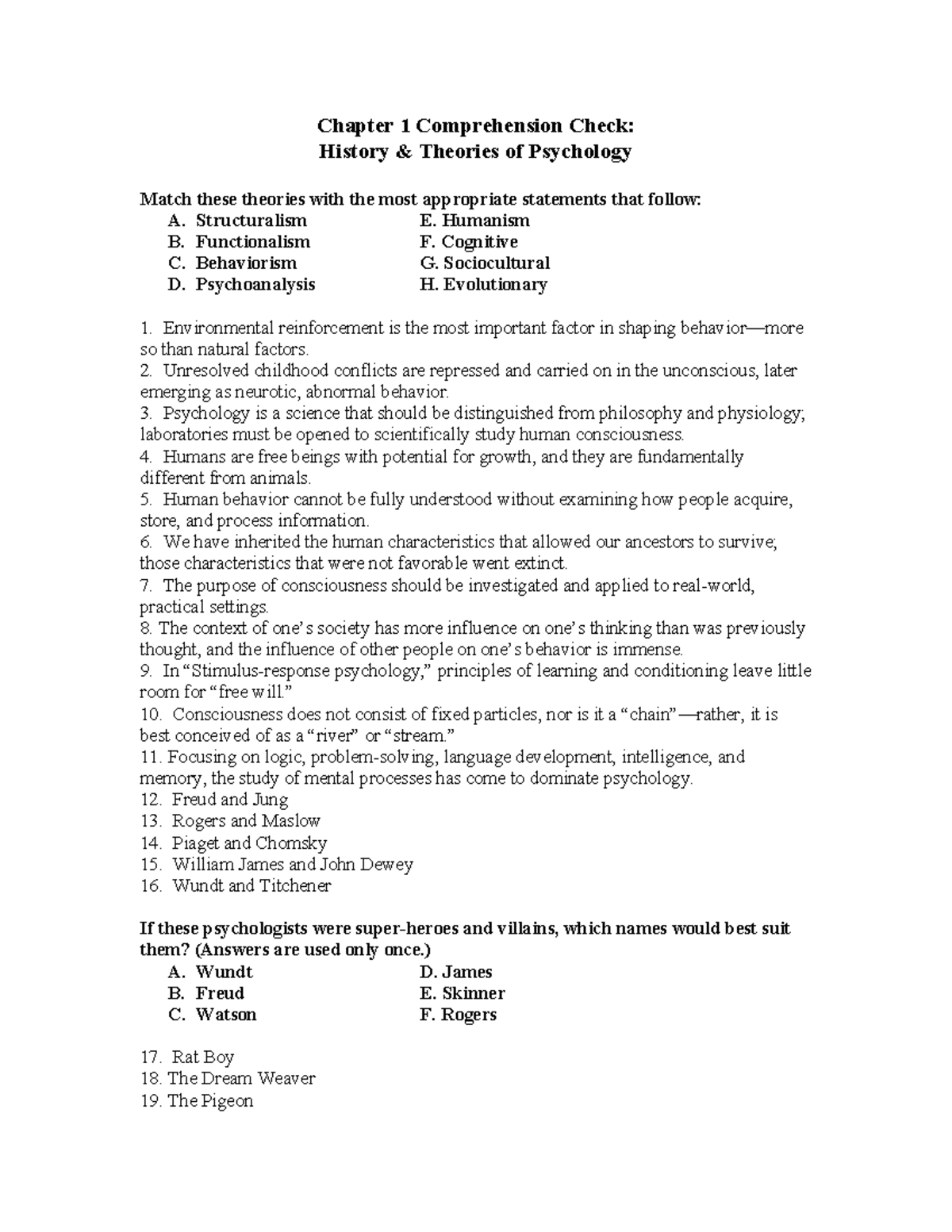Chapter 1 Comp Check - Notes - Chapter 1 Comprehension Check: History ...