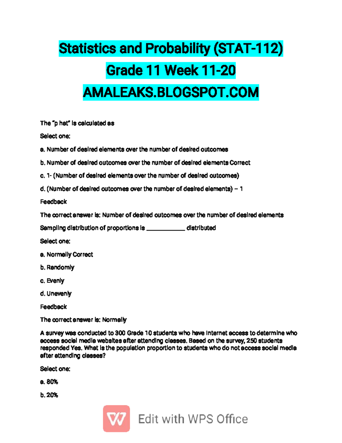 Statistics and probability Grade 11 learning activities and quizzes ...