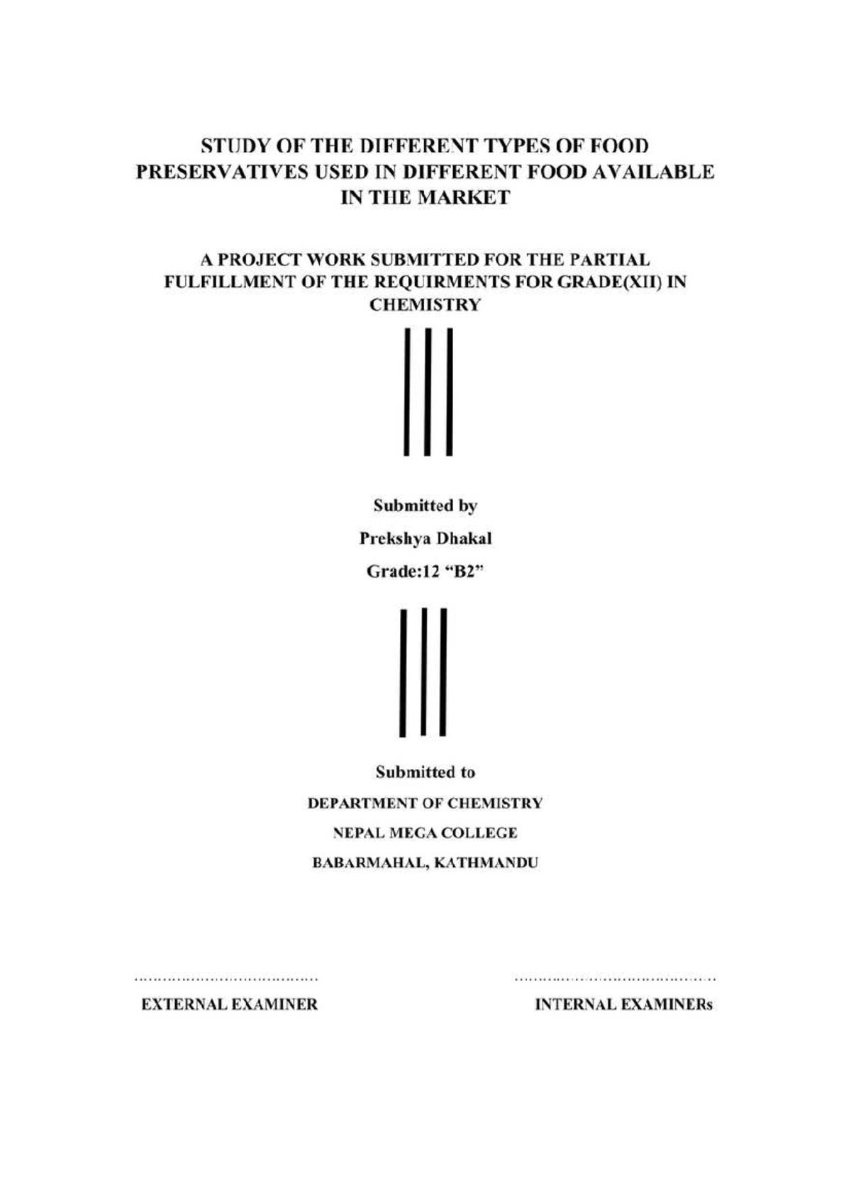Chemistry XII Project: Study of Food Preservatives and Their Effects ...