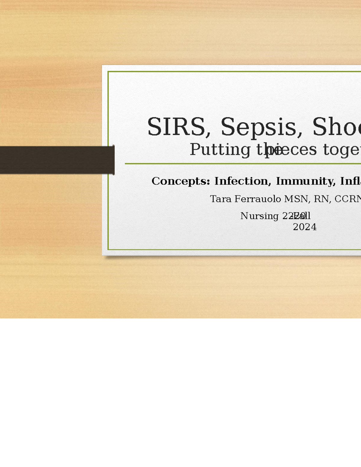 Sepsis and SIRS: Understanding Shock and Treatment Guidelines - NURS ...
