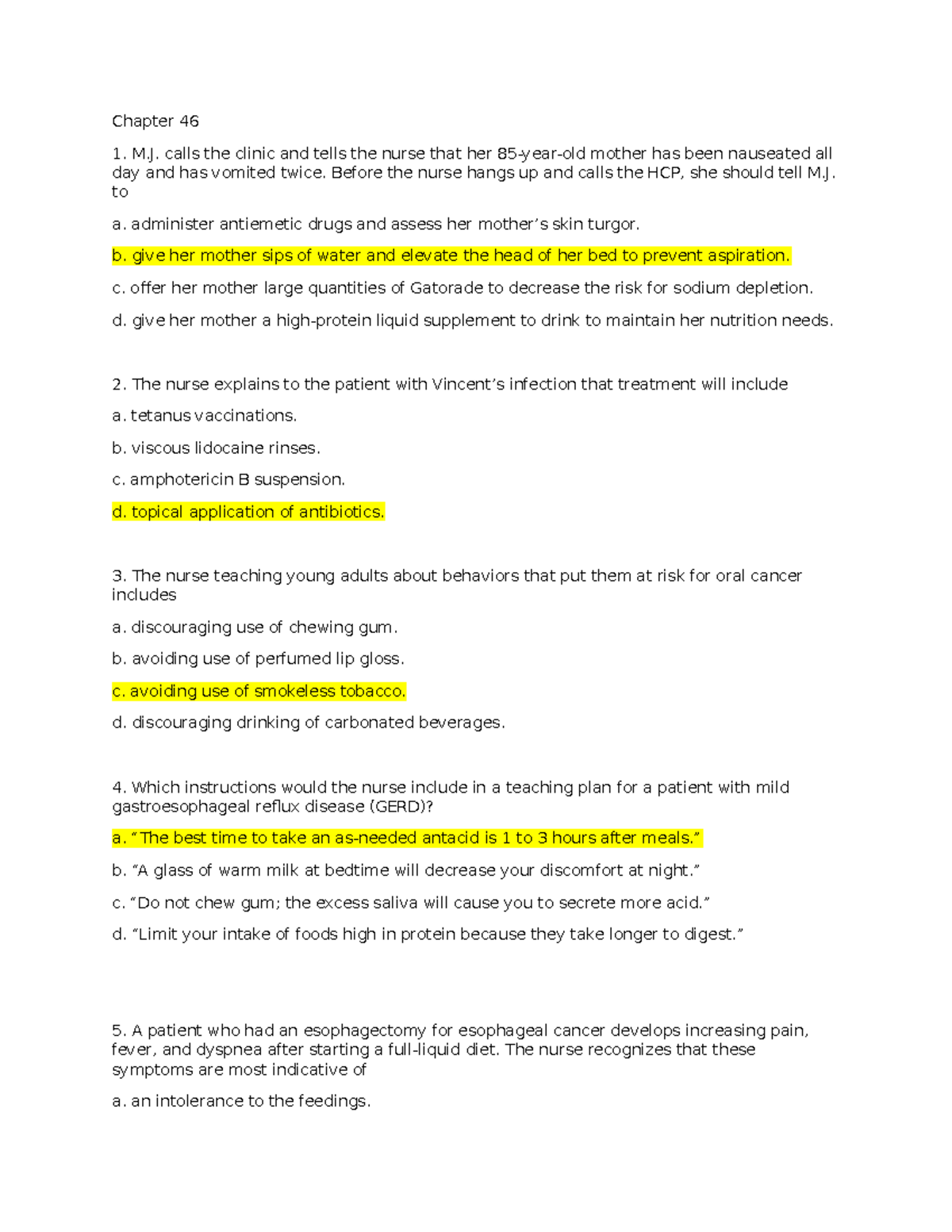 Unit 4 End Chapter Review: Key Concepts in Gastrointestinal and Renal ...