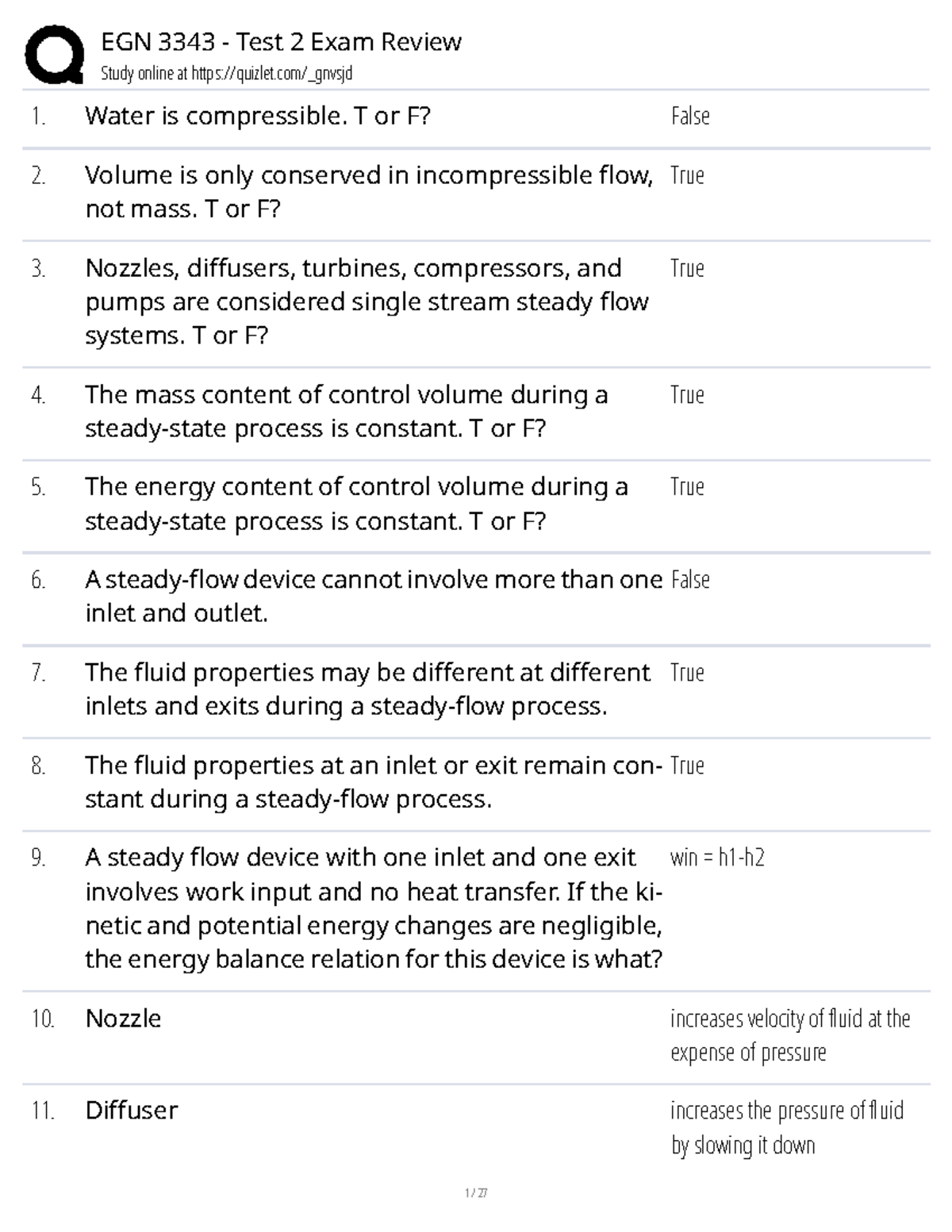 EGN 3343 - Test 2 Exam Review Study Guide - Studocu