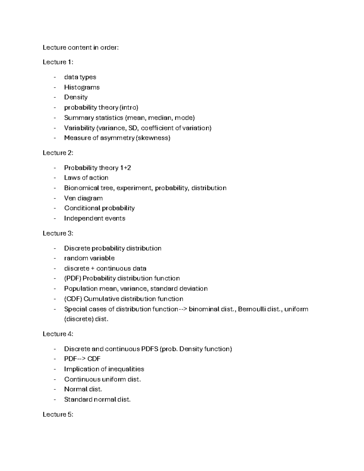 Summary of Lectures on Probability & Statistics (STAT 101) - Studocu