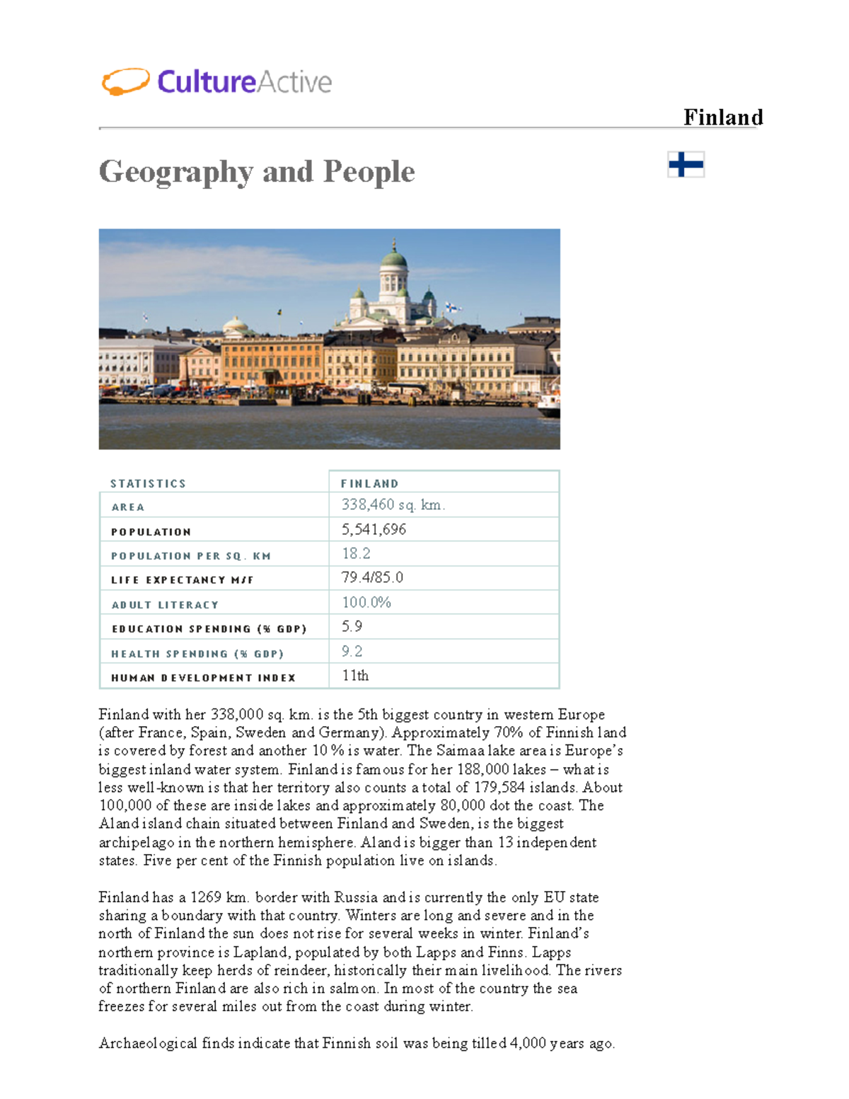 Finland Culture Profile: Geography, History & Economy Insights ...