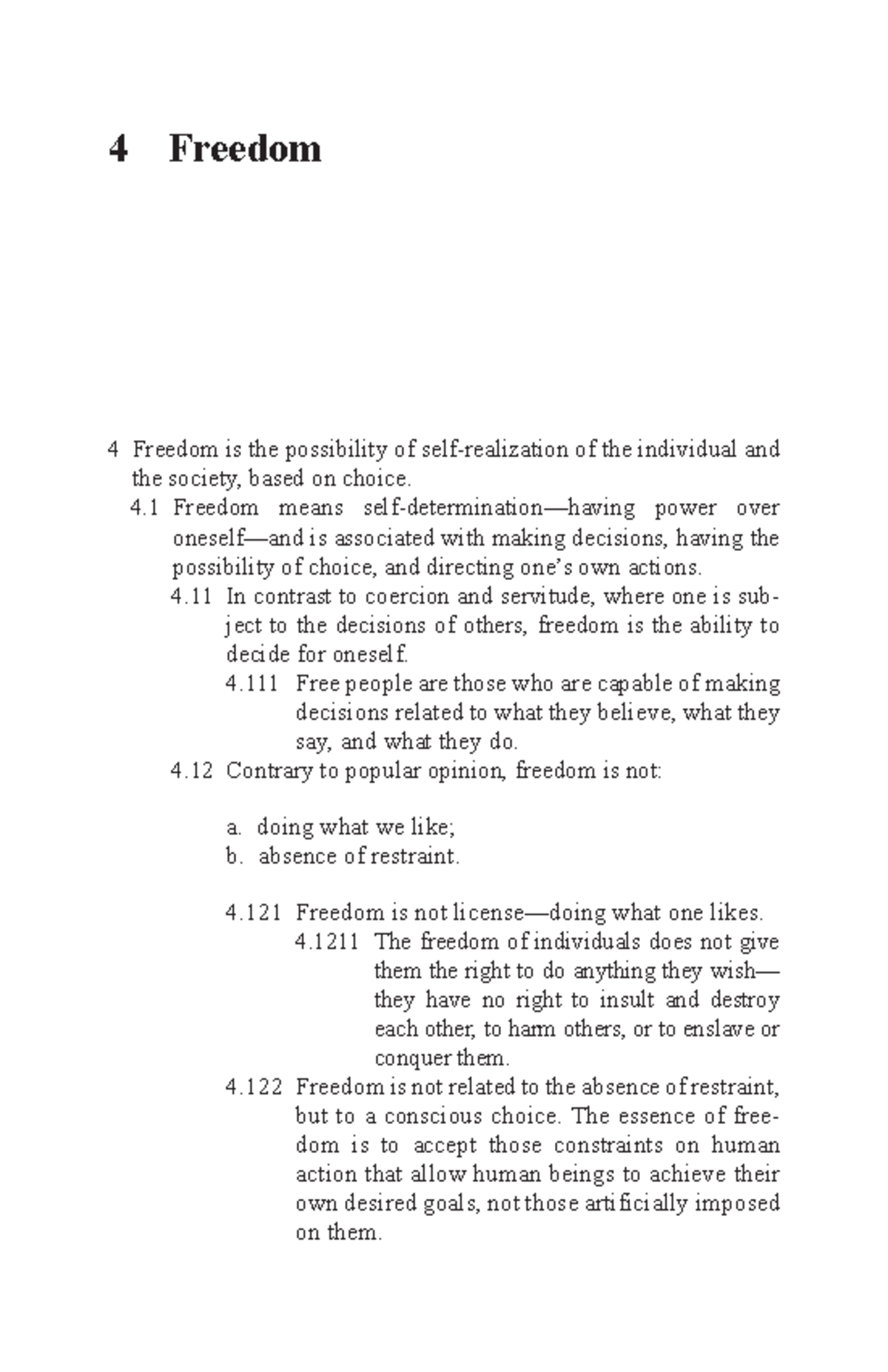 Exploring the Nature and Conditions of Freedom in Society (Course Code ...
