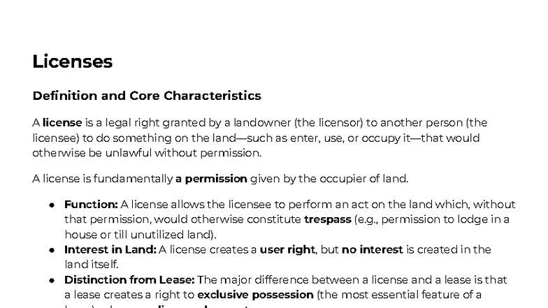 Licenses: Definition, Characteristics, and Types Explained - Studocu