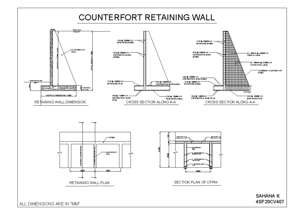 COUNTERFORT RETAINING WALL DESIGN - 4SF20CV407 - Studocu