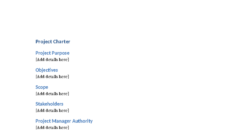 Project Charter - PMP 101 - Project Charter Project Purpose [Add ...