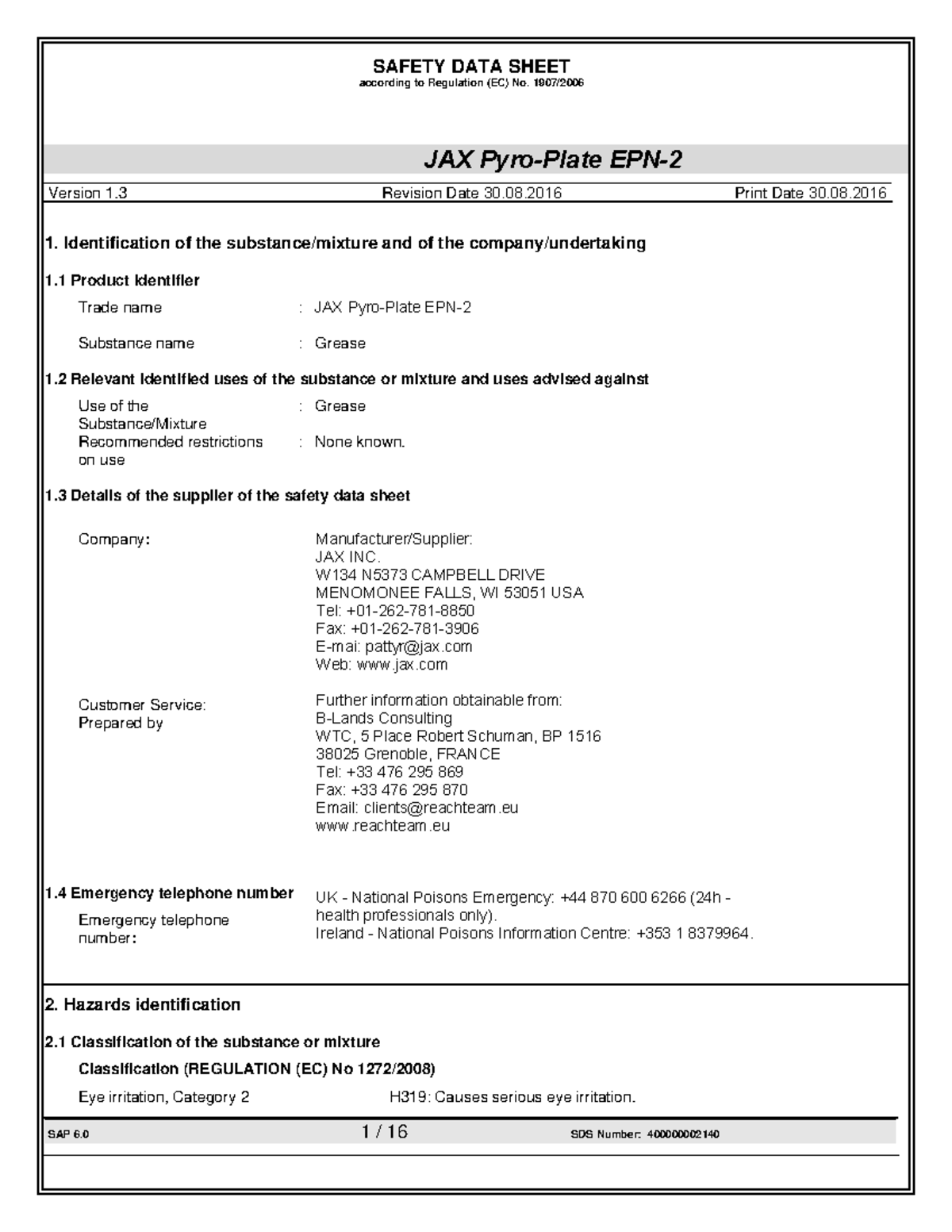 JAX PYRO Plate EPN MSDS - Safety Data Sheet Overview 241004 150850 ...