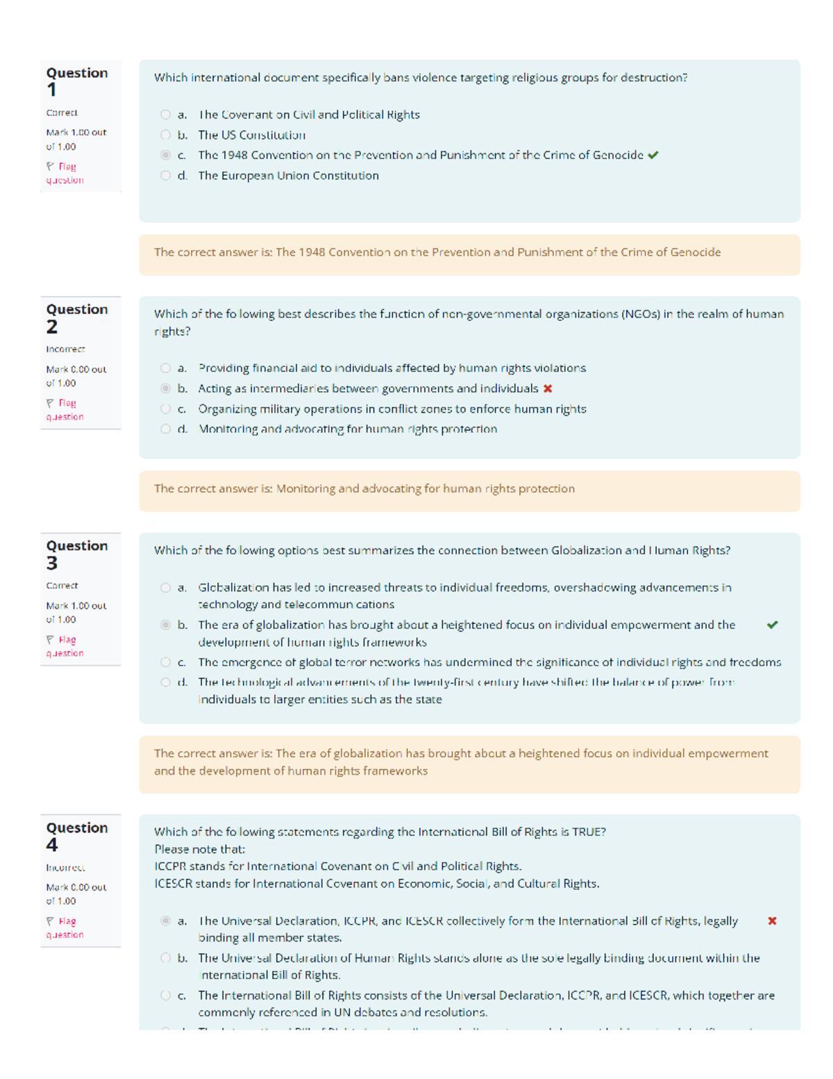 Self-Quiz Unit 3 - Human Rights and Globalization Concepts - Studocu