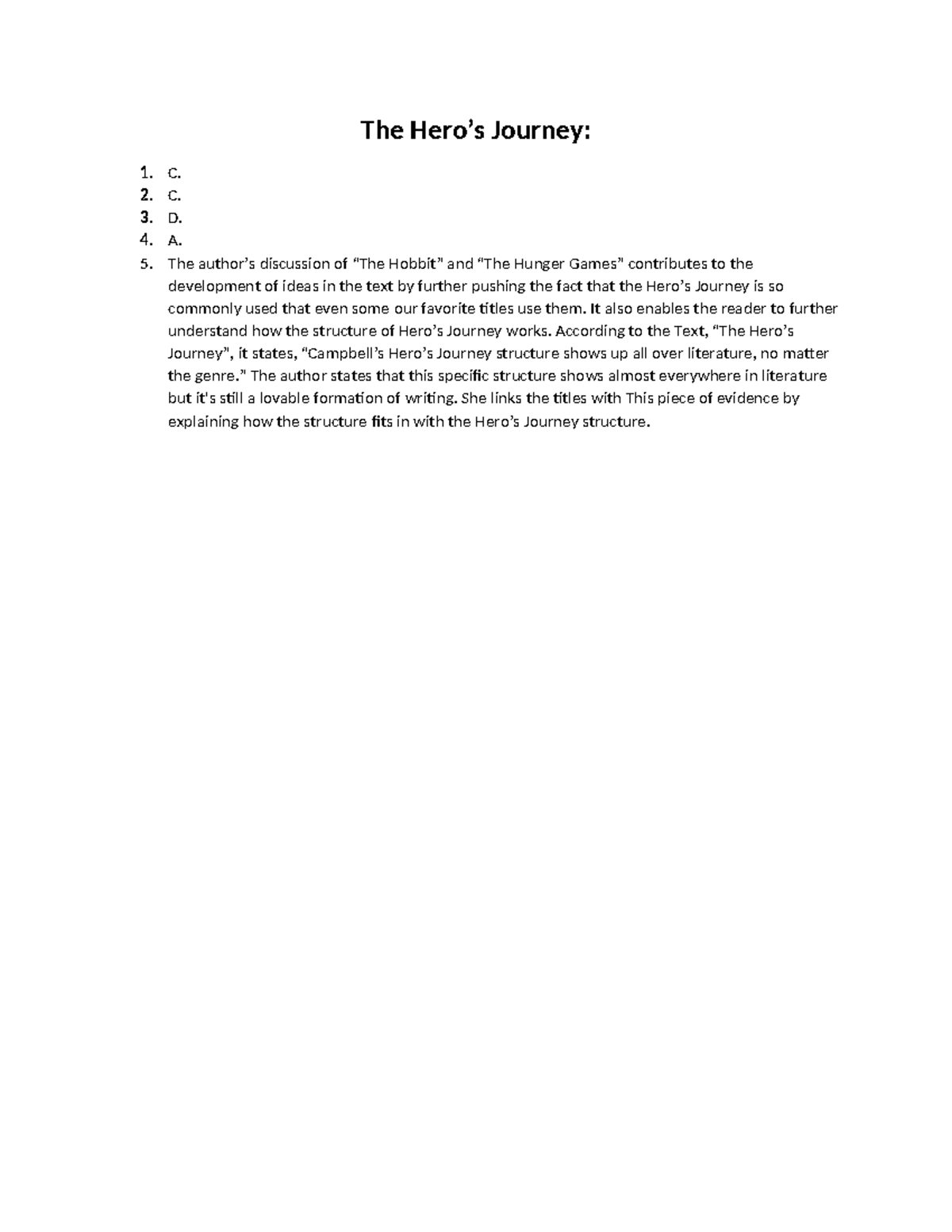 The Hero's Journey Analysis Assignment: Literature of Fiction - Studocu