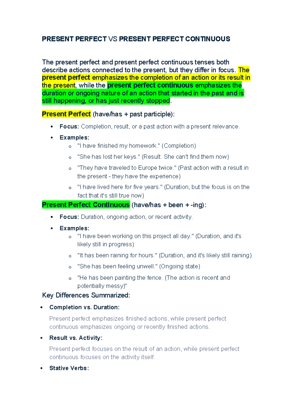 PRESENT PERFECT VS PRESENT PERFECT CONTINUOUS: Key Differences ...