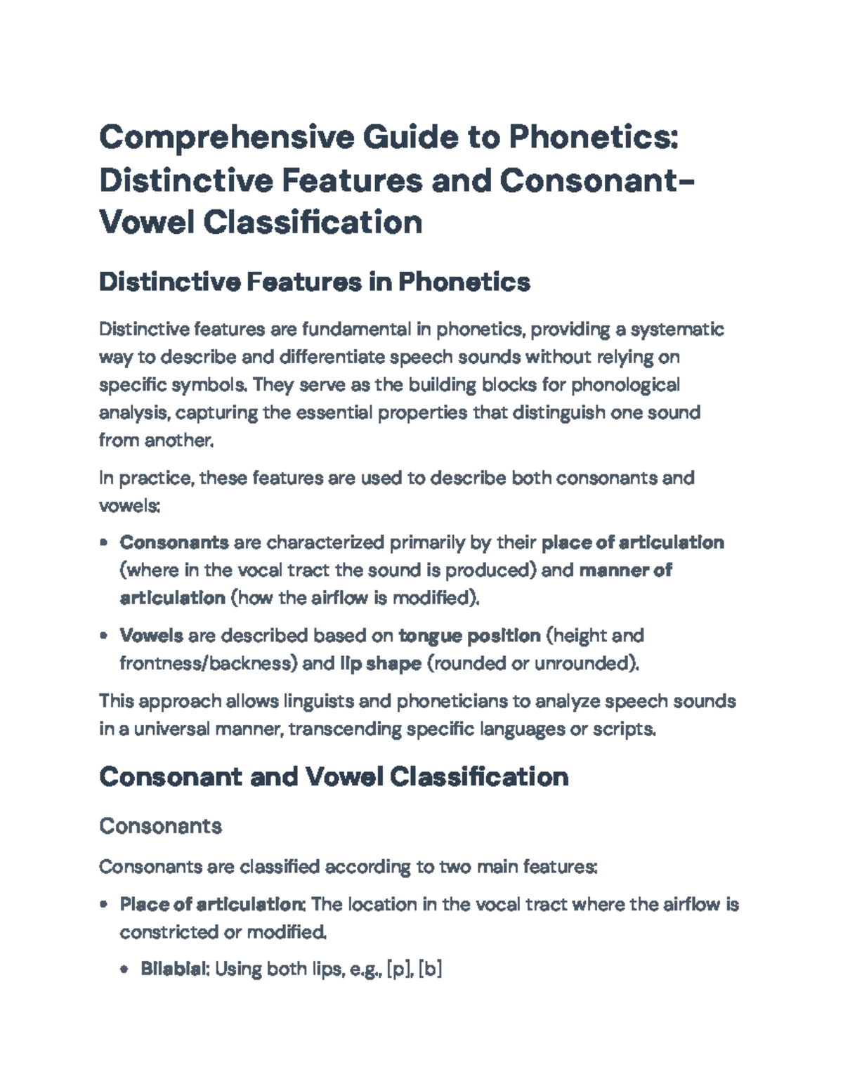 Comprehensive Guide to Phonetics: Distinctive Features & Sound ...