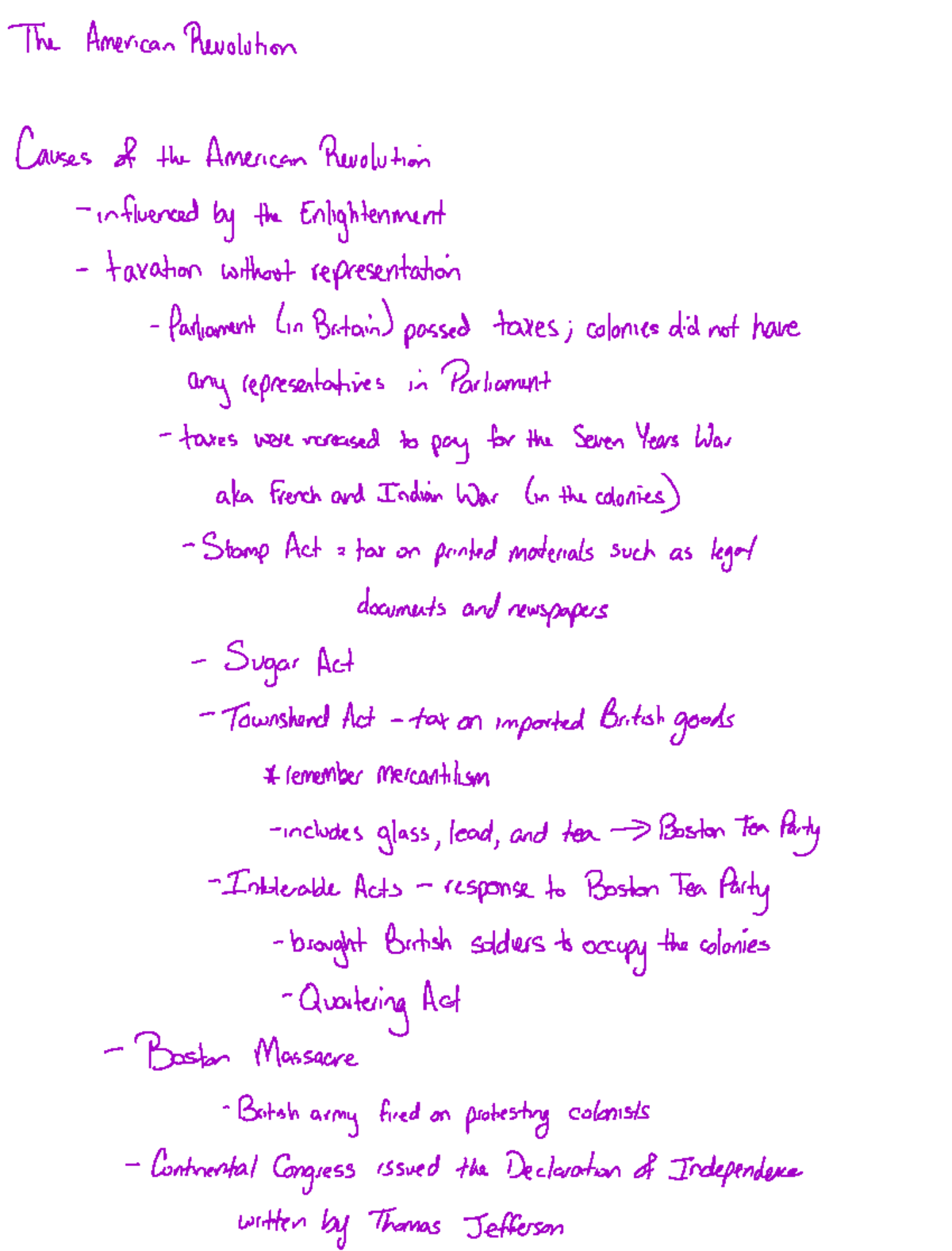 American Revolution: Causes and Influences on Enlightenment - Studocu