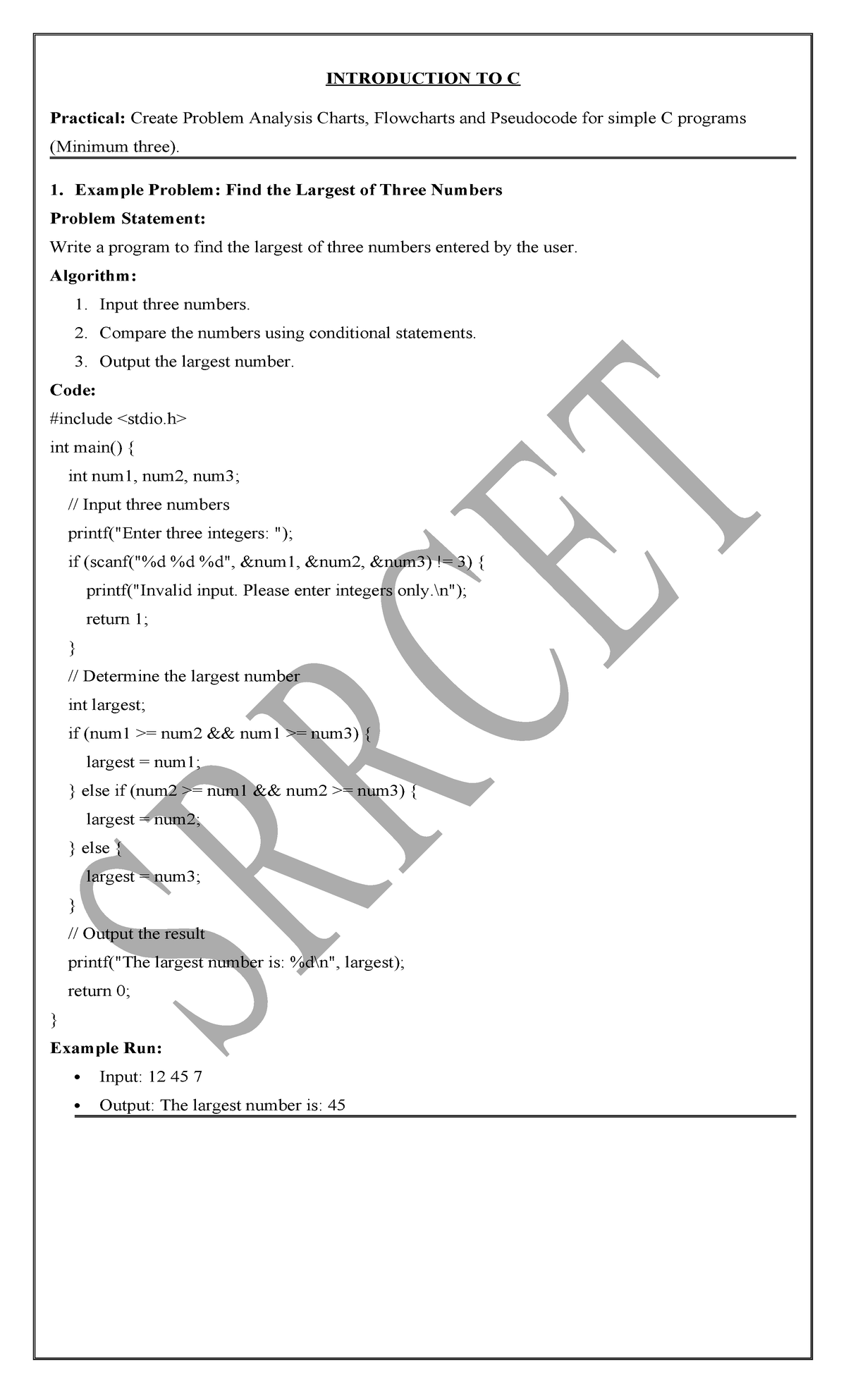 CS25C01-LAB: Problem Analysis & Flowcharting in C Programming - Studocu