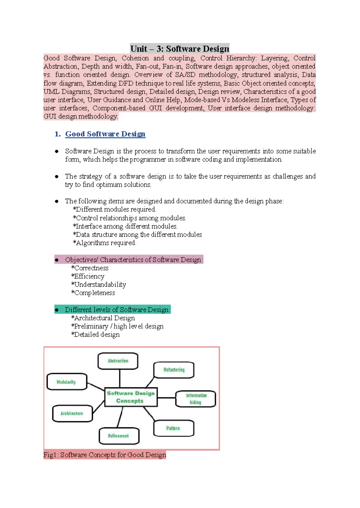 SE Unit 3: Comprehensive Guide to Software Design Principles and ...