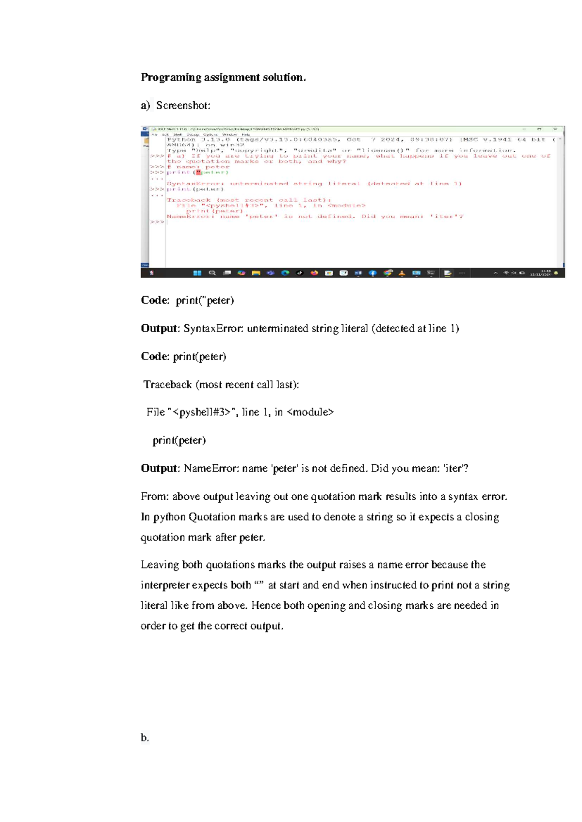 CS 1101 programming fundemental - Programing assignment solution. a ...