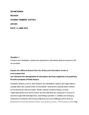 [Solved] Define the term classification based on AIS2601 - Applied Information Science (AIS3705 ...