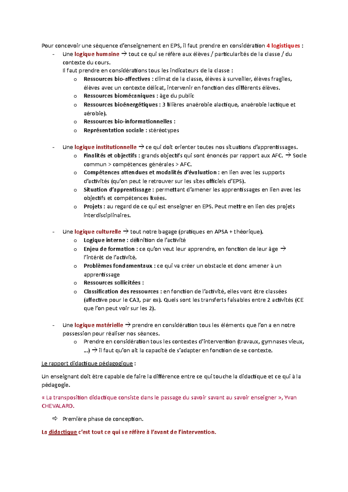 CM Conception de Leçon en EPS : Logiques et Ressources à Considérer ...