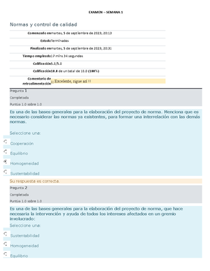 Normas y control de calidad ultimo examen - Normas y control de calidad 1. Mis cursos 2. Normas ...