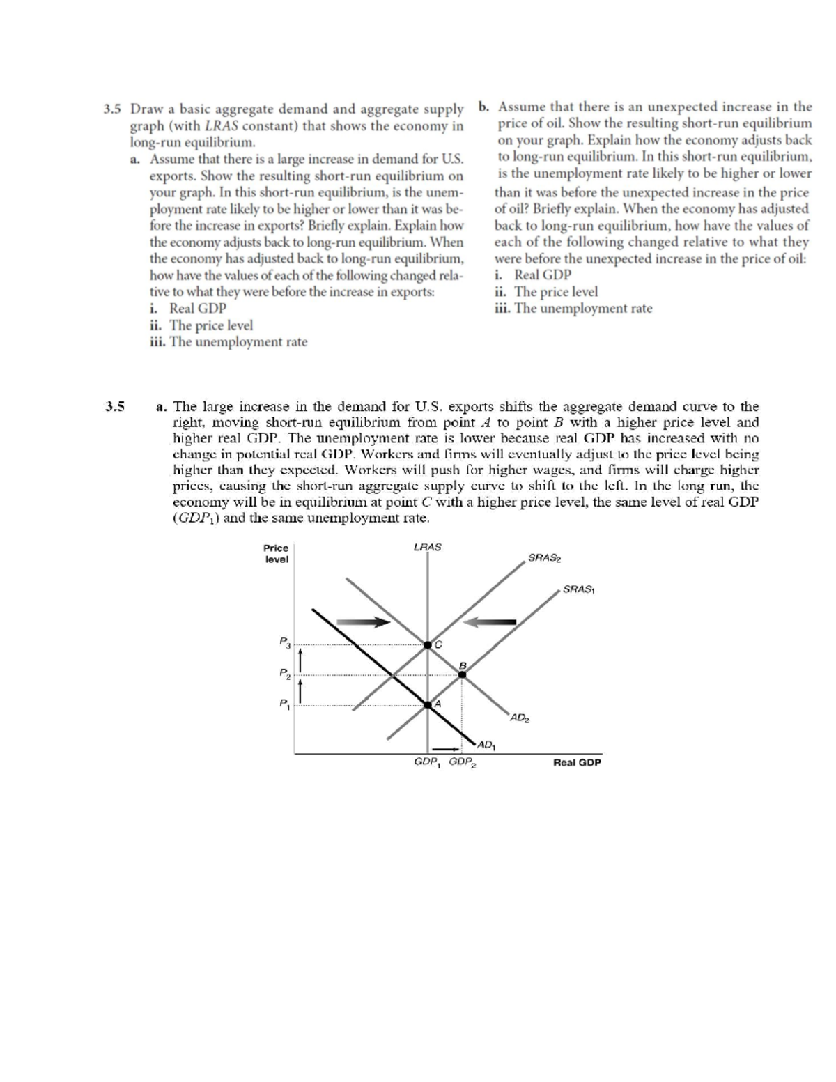 Ch13 - Aggregate Demand & Supply Adjustments: Practice Questions - Studocu