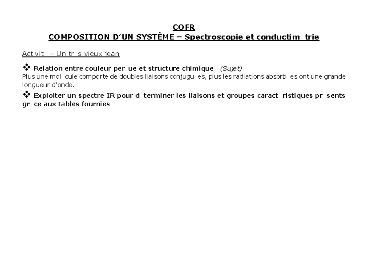 Composition Systeme Spectro Conducti Act-Spectroscopie CQFR - Chimie ...