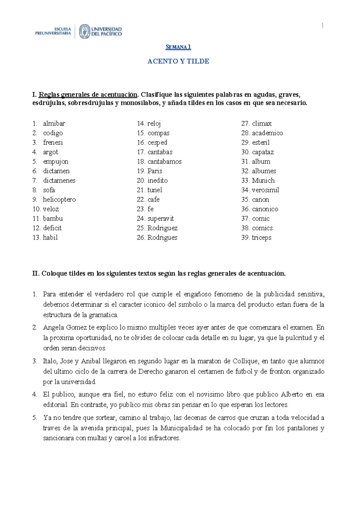 1 Acento y Tilde I - Reglas de Acentuación y Clasificación de Palabras ...