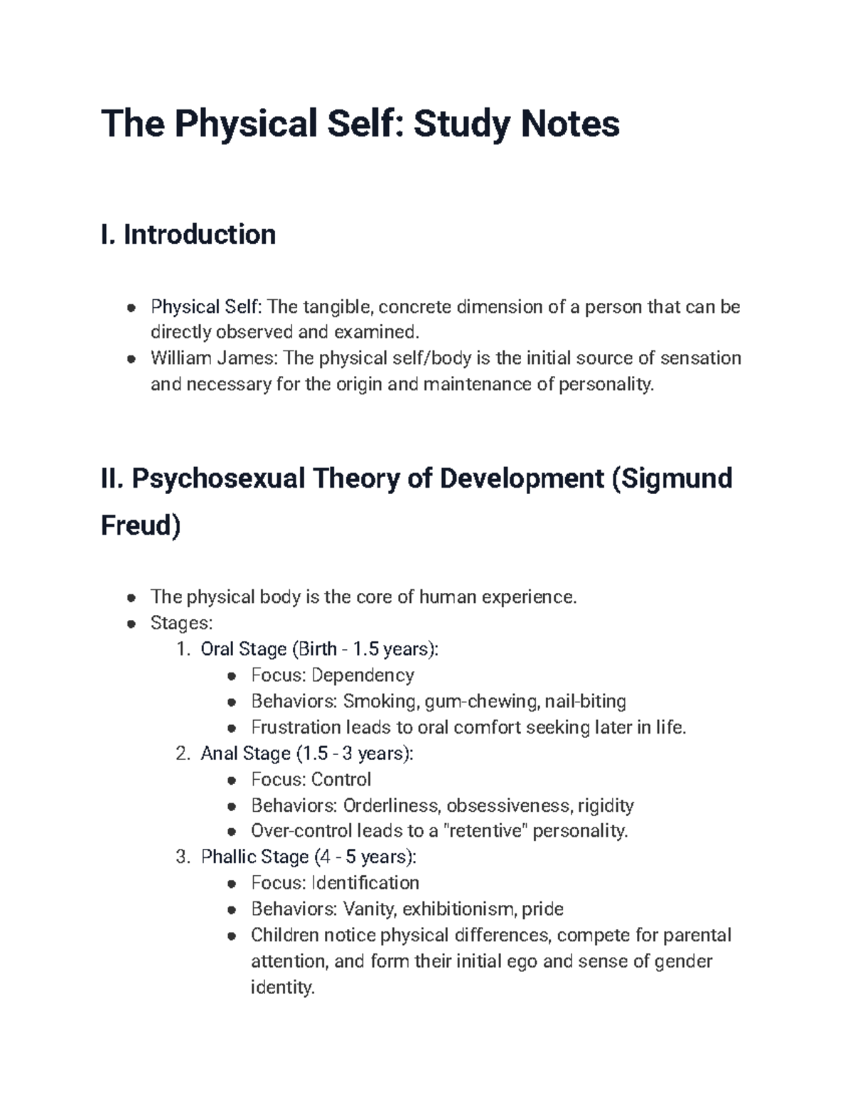 UTS Physical Self: Study Notes on Development Theories - Studocu