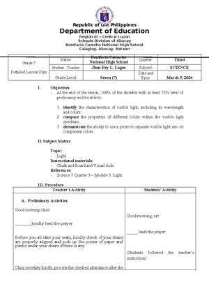 Lagos JHON REY DLP Science 7 HEAT Transfer - Grade 7 Detailed Lesson ...