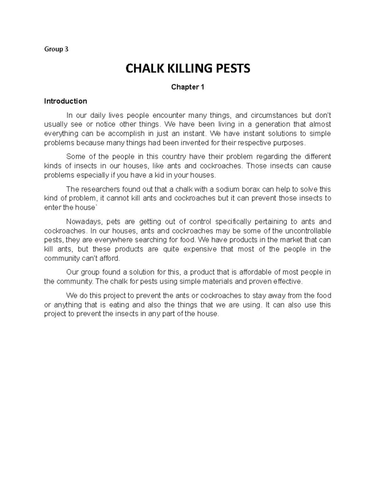 Effective Chalk Solutions for Pest Control: A Study on Ants ...