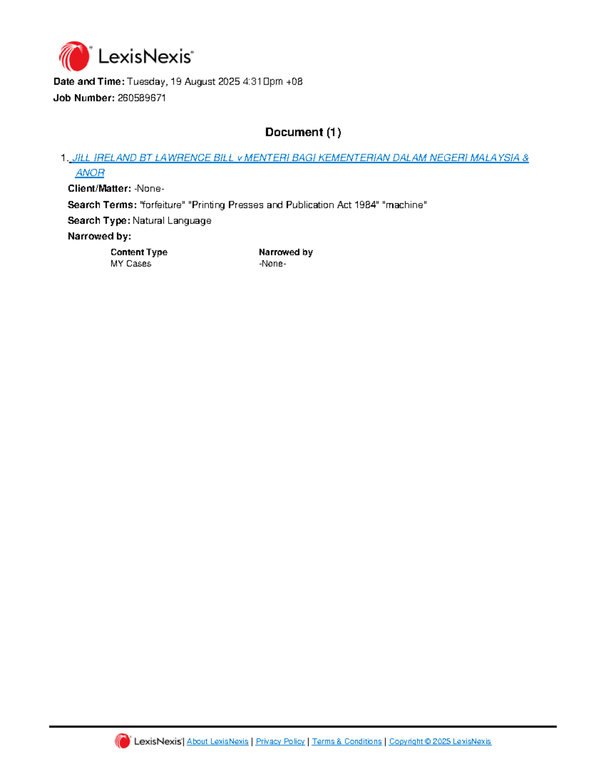 Case Study: JILL IRELAND BT LAWRENCE BILL v MENTERI DALAM NEGERI ...