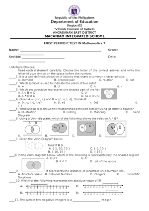 Mathematics 9 module - Mathematics Quarter 1 – Module 1a: Illustrations ...